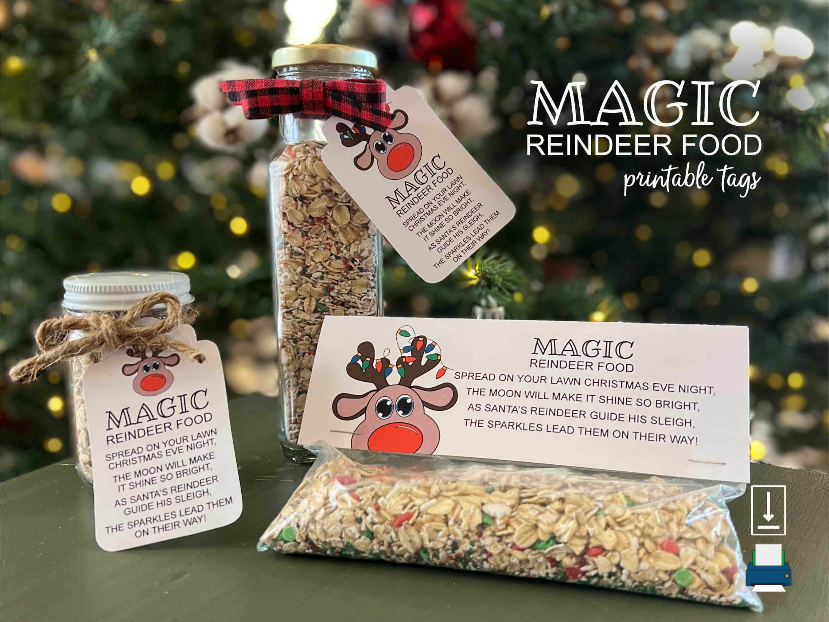 Magic Reindeer Food Tags Printable • Magic Reindeer Food Label • Print ...