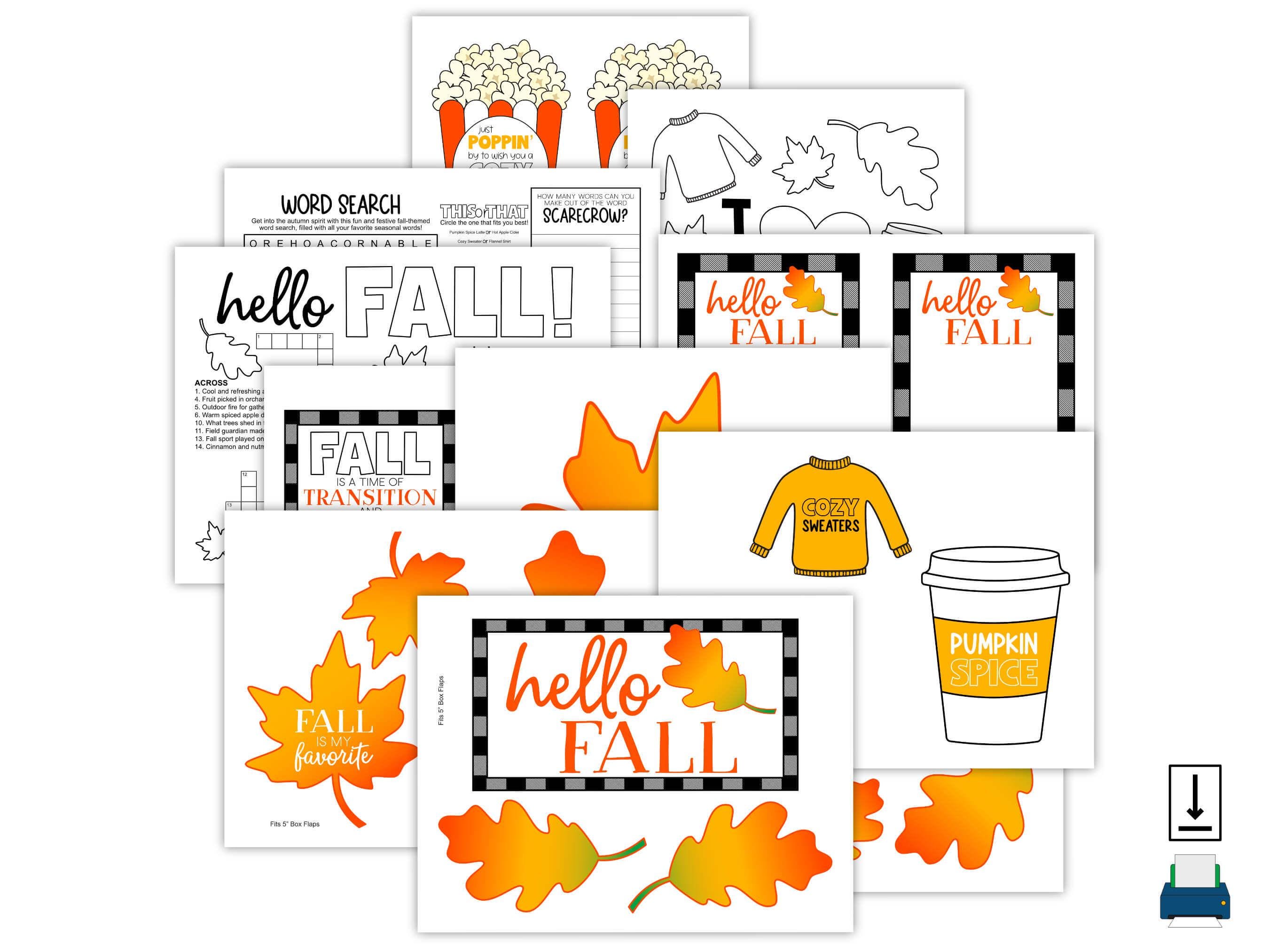 Fall Care Package Printables • Fall Box for College Students • College ...
