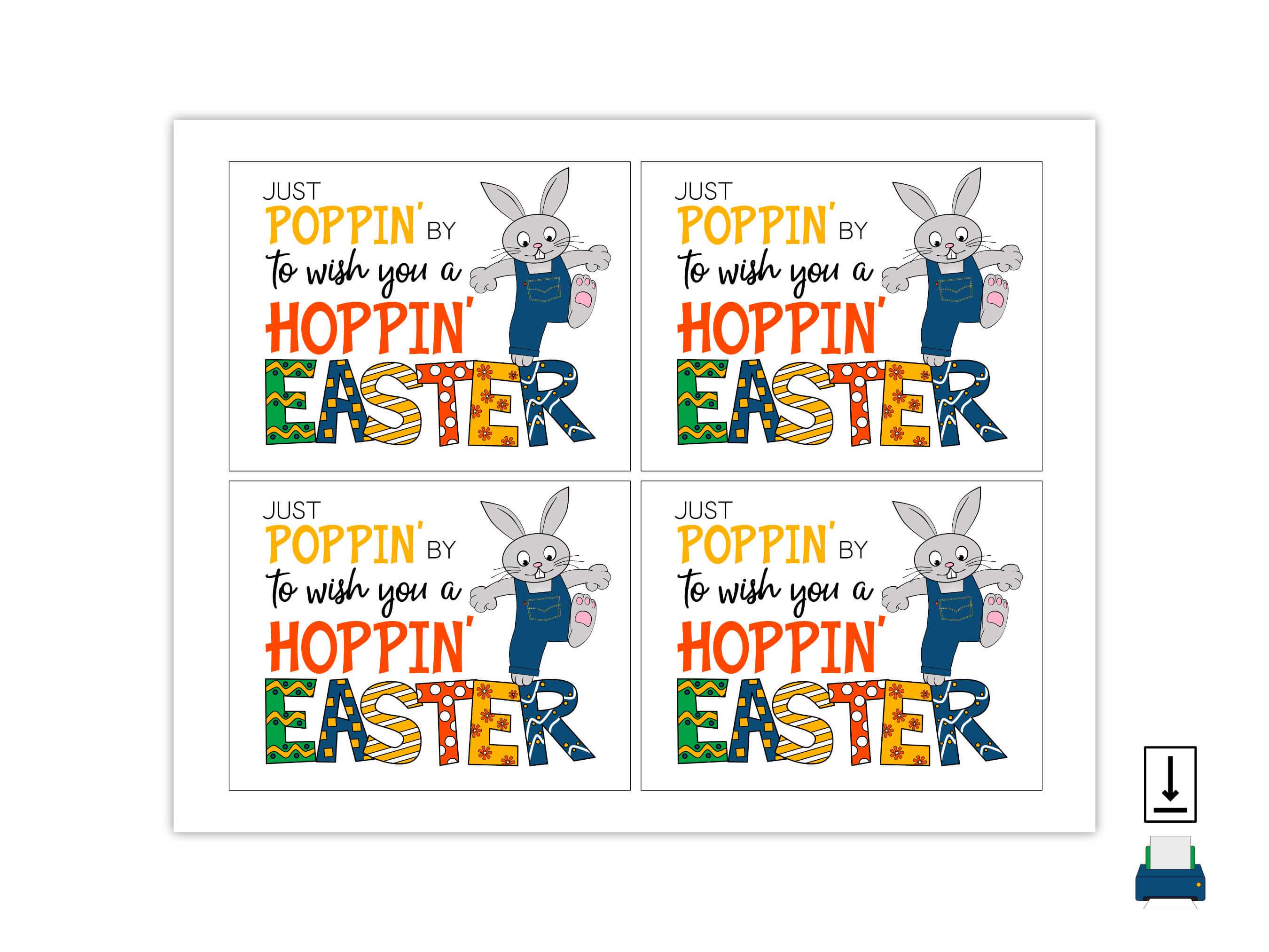 Easter Popcorn Tag • Just Poppin' by to Wish You A Hoppin' Easter ...