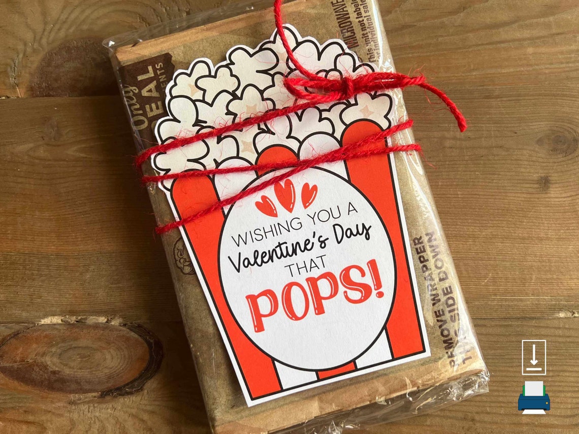 Fillable Valentine's Day Popcorn Tag Printable Microwave - Etsy