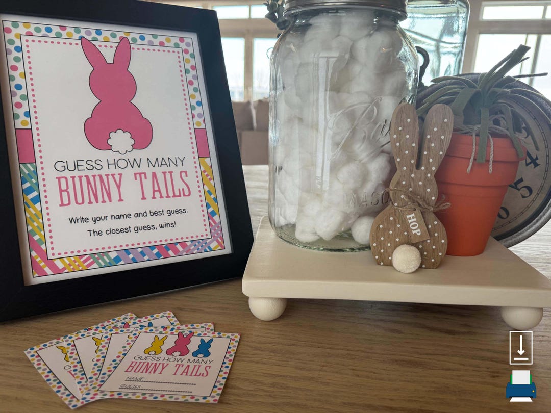 Guess How Many Easter Party Game • Guess How Many Bunny Tails Game ...