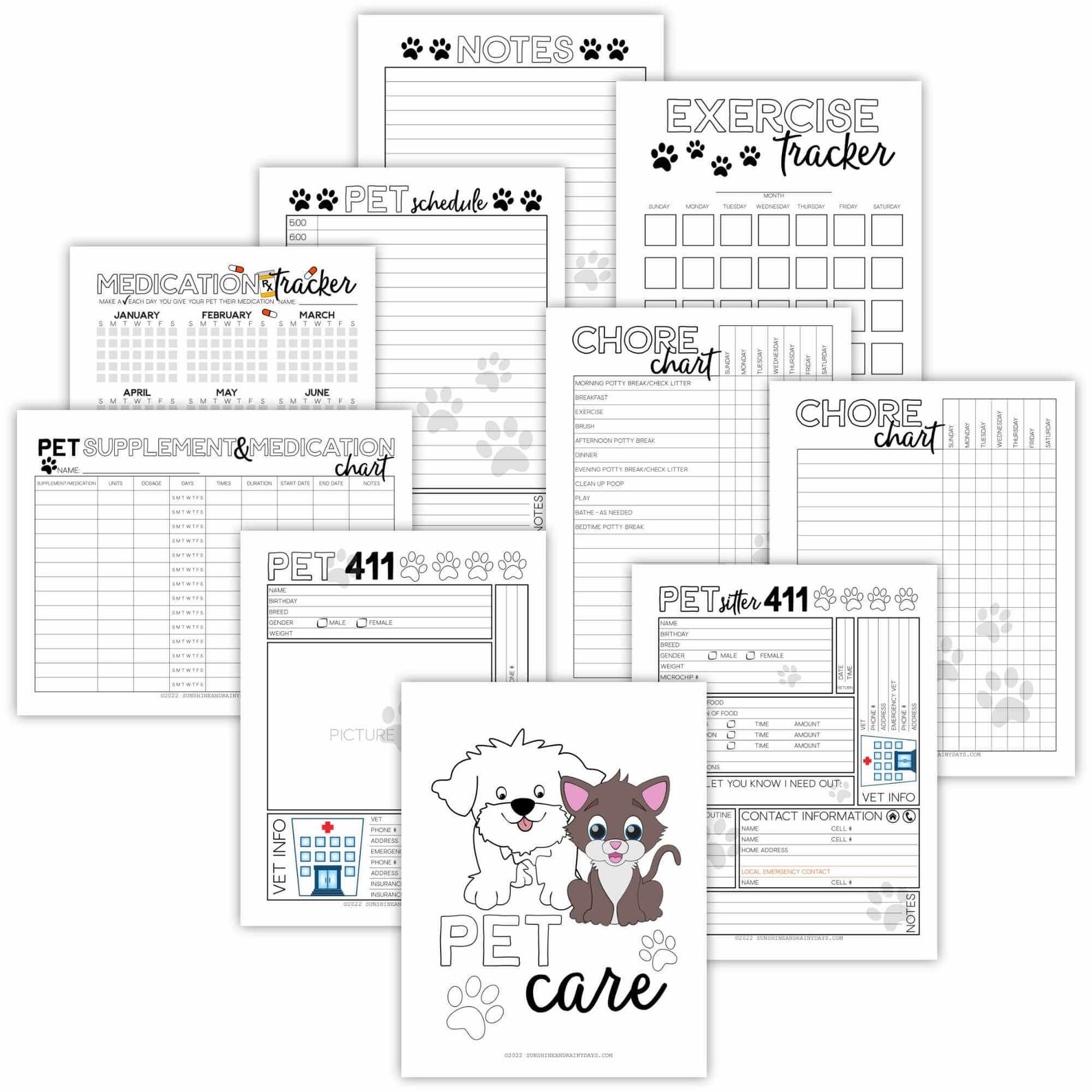 Fillable House Sitter Planner • House Sitter Info • House Sitter ...