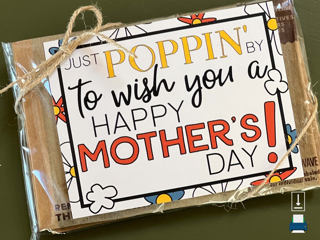 Mother's Day Popcorn Gift Idea • Mother's Day Popcorn Tag • Just Poppin ...
