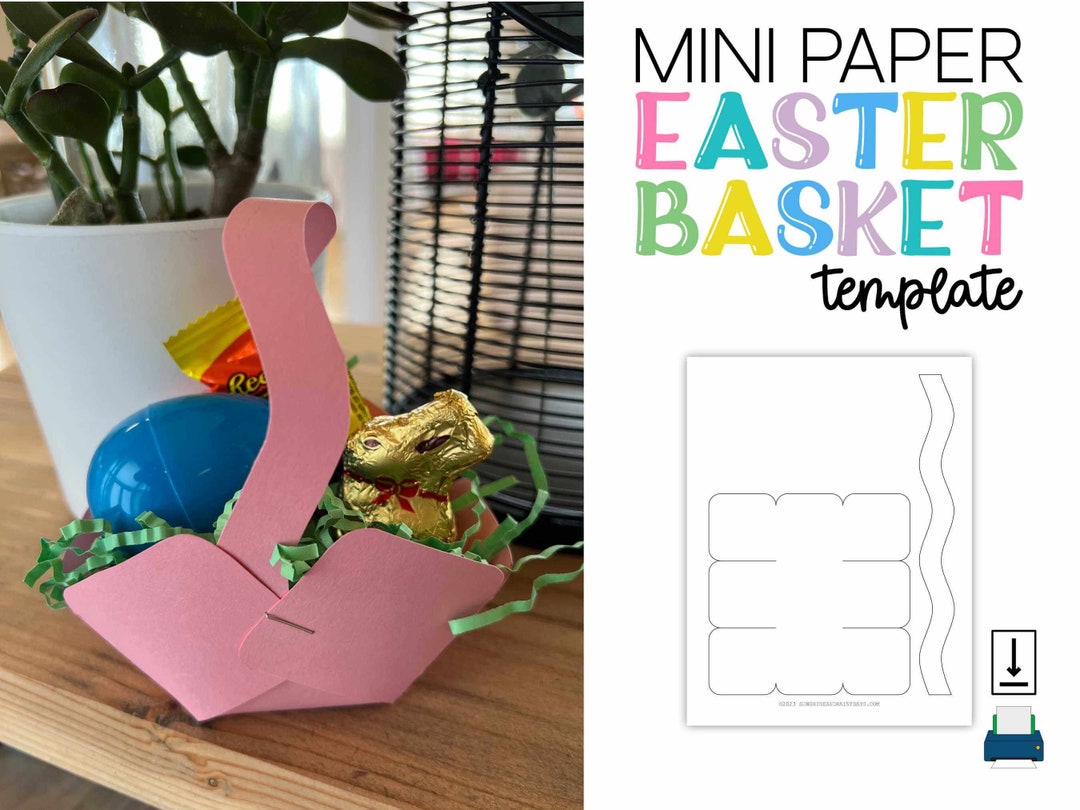 Mini Paper Easter Basket Template • Easter Gift Idea • Easter Party ...