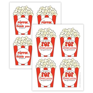 Fillable Appreciation Popcorn Tags • Thank You Popcorn Tags • Just ...