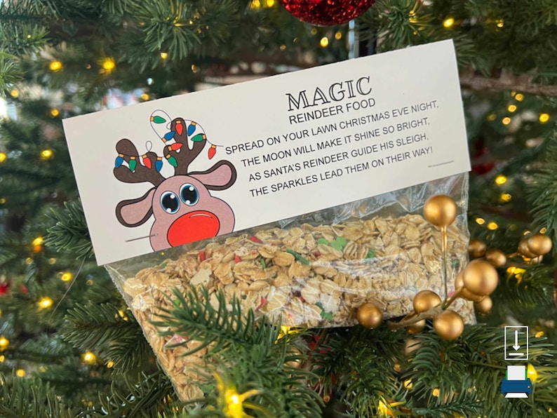 Magic Reindeer Food Tags Printable • Magic Reindeer Food Label • Print ...