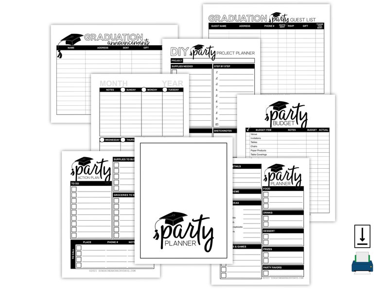 Graduation Party Planner • Printable Graduation Planner • Graduation ...