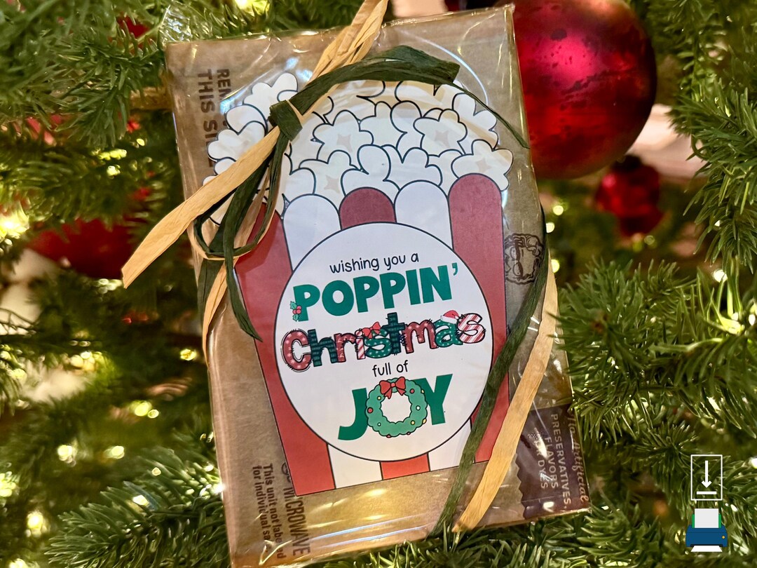 Christmas Popcorn Tags • Poppin' Christmas Tag • Christmas Microwave ...