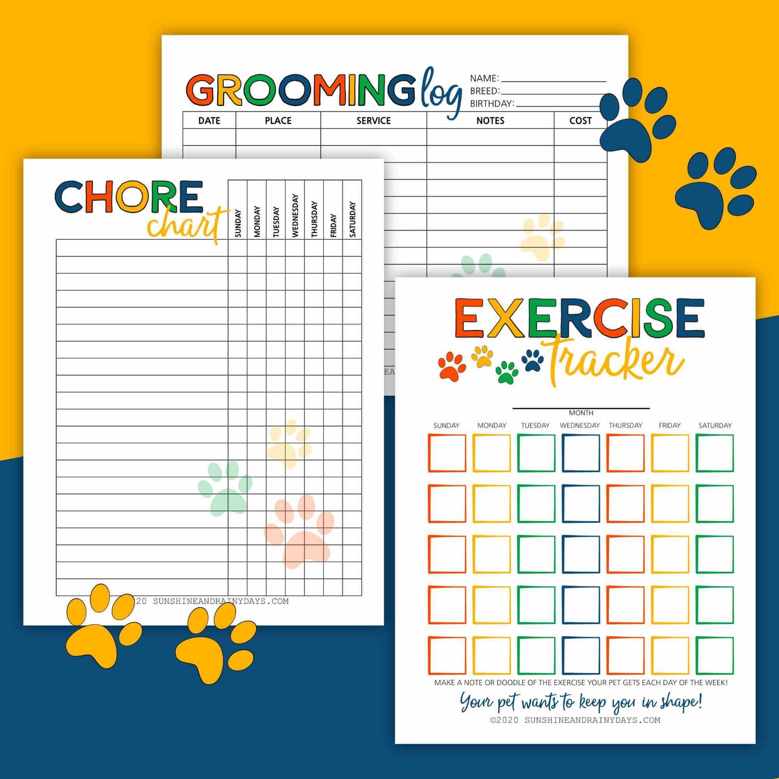 Printable Pet Binder Ultimate Pet Binder Pet Health Sheets Pet Records ...