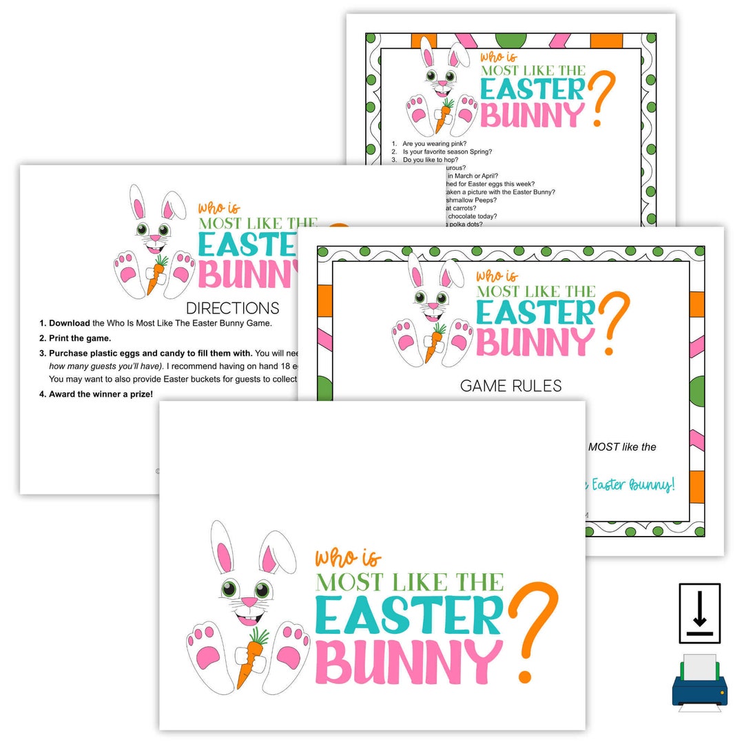 Who is Most Like the Easter Bunny Game for Easter • Easter Game ...