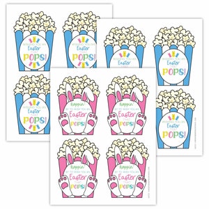 Fillable Easter Popcorn Tag • Printable Microwave Popcorn Tag ...