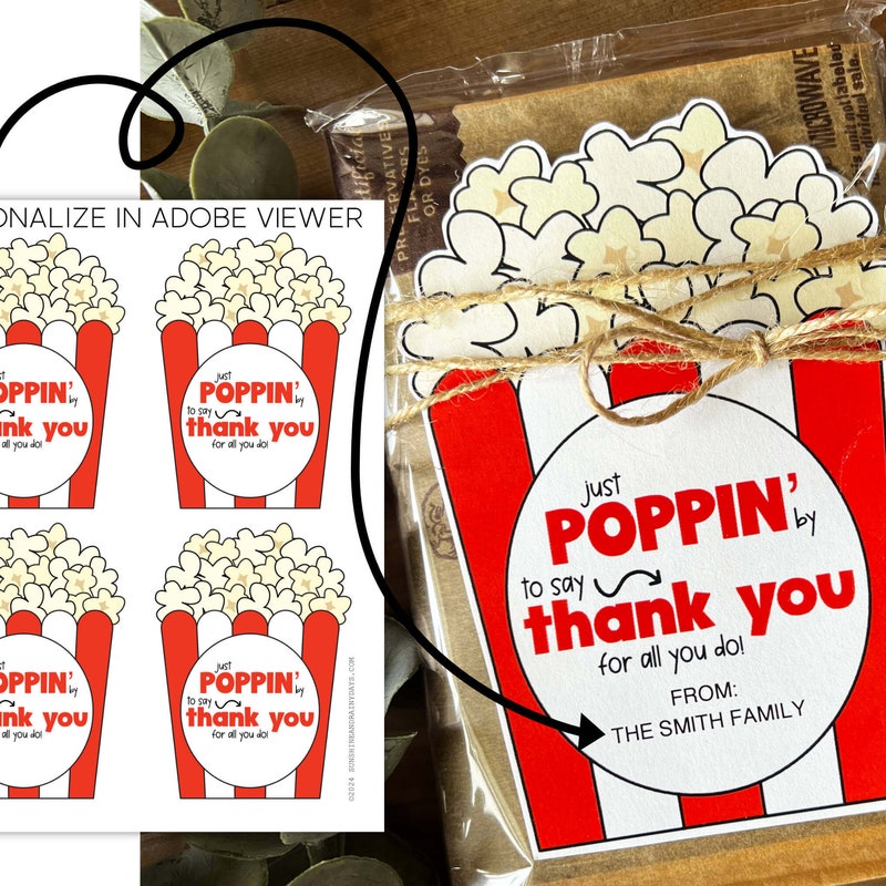 Popcorn Thank You - Etsy