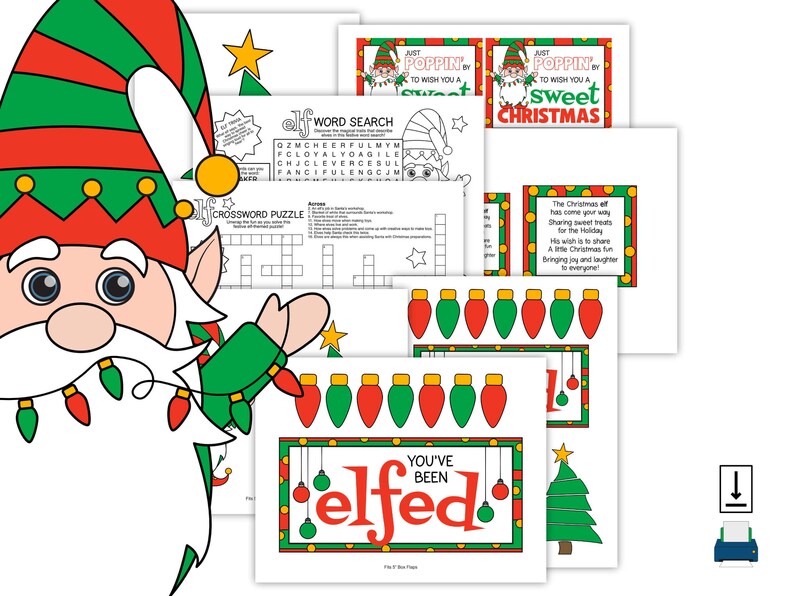 You've Been Elfed Care Package Printables • Christmas Box Decor for ...