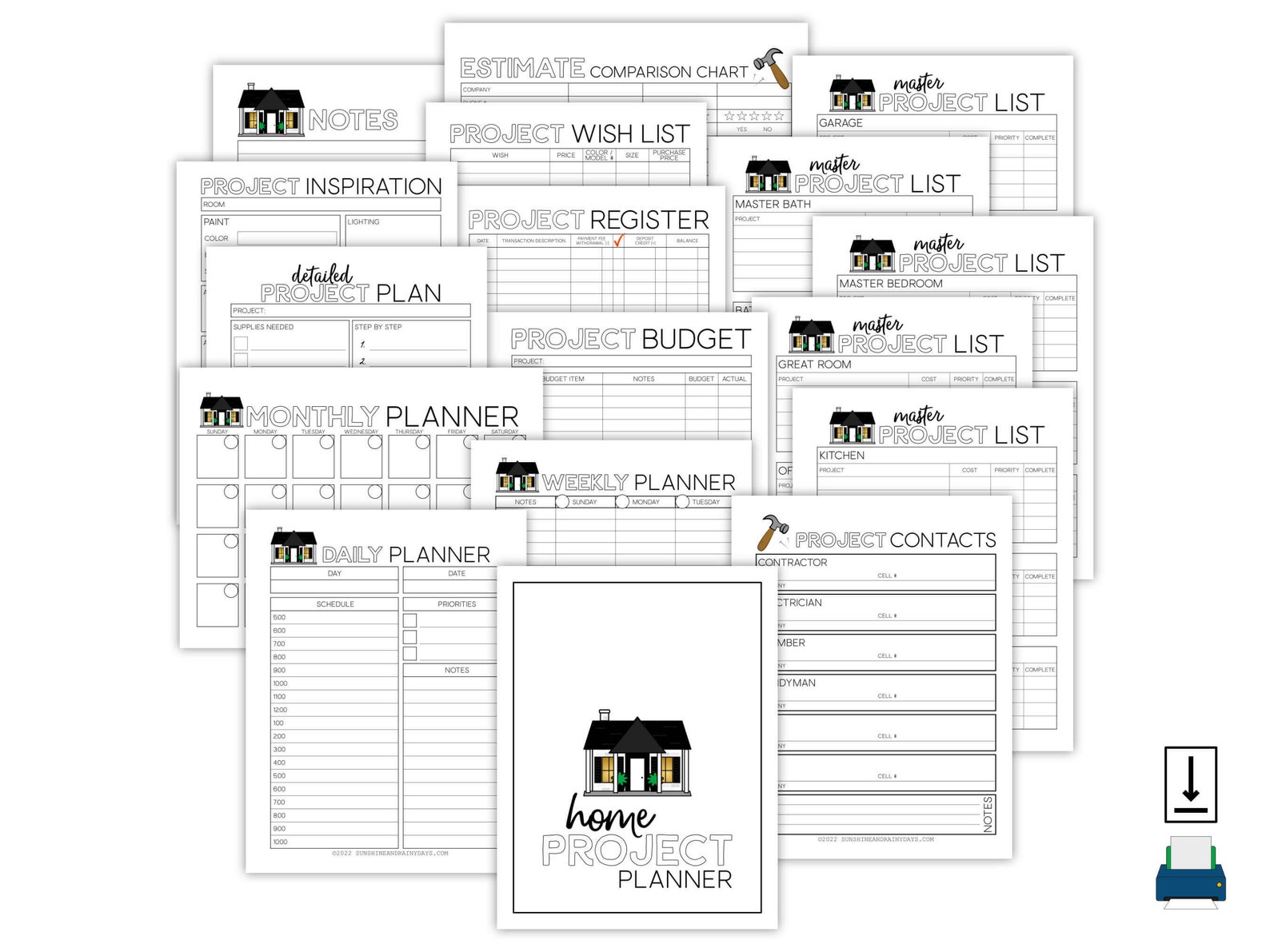 Home Project Planner Printable • Home Renovation Planner • Home ...