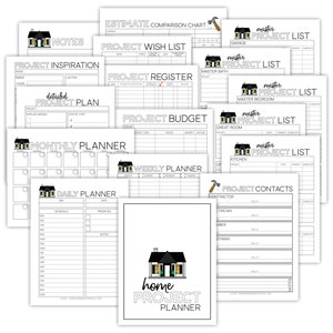 Home Project Planner Printable • Home Renovation Planner • Home ...