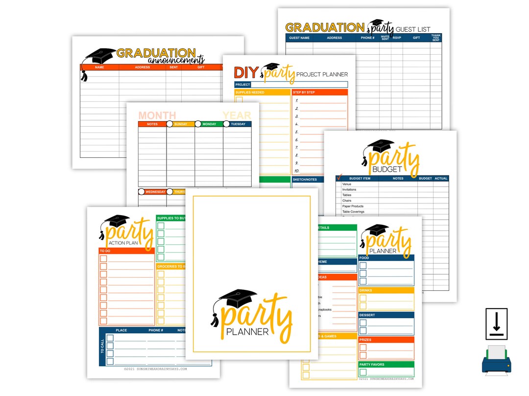 Graduation Party Planner • Printable Graduation Planner • Graduation ...