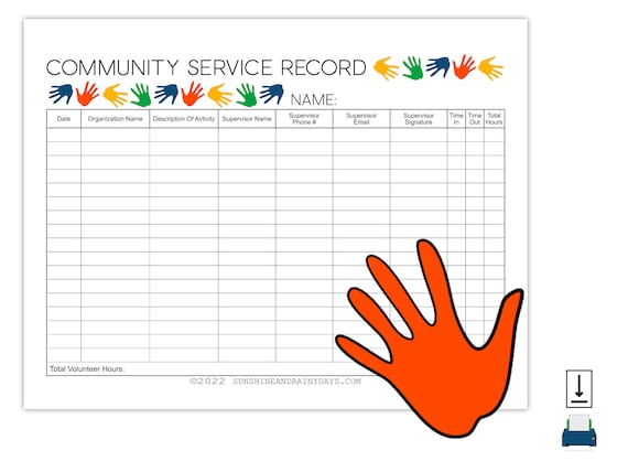 Volunteer Time Log Template