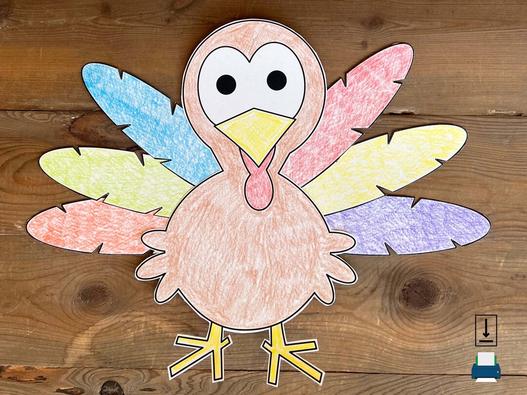 Printable Turkey Coloring Activity Make Your Own Turkey DIY Paper ...