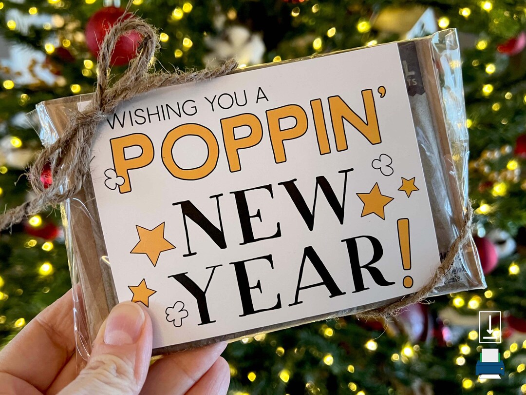 New Year Popcorn Tag • Popcorn Printables • Printable Microwave Popcorn ...