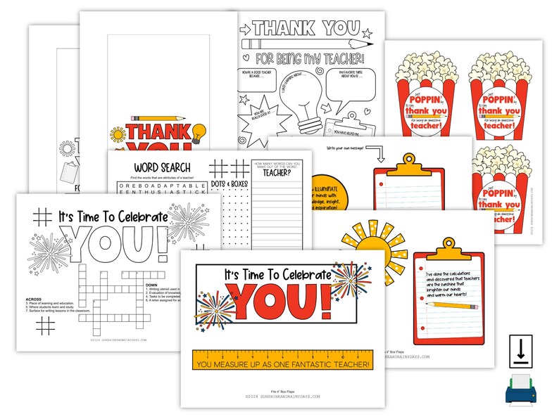 Teacher Appreciation Gift Box Printables • Teacher Thank You Gift ...