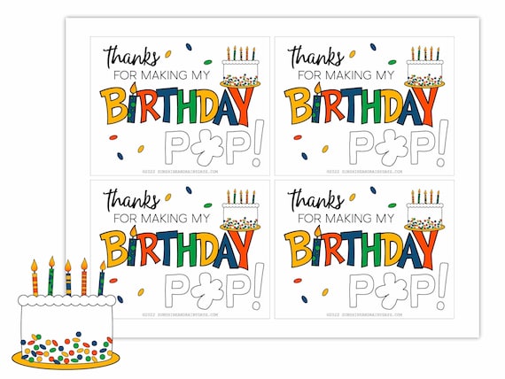Birthday Party Favor Microwave Popcorn Tag Birthday Popcorn - Etsy