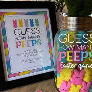 Guess How Many Peeps Are in the Jar Easter Game • Guessing Game • Guess ...
