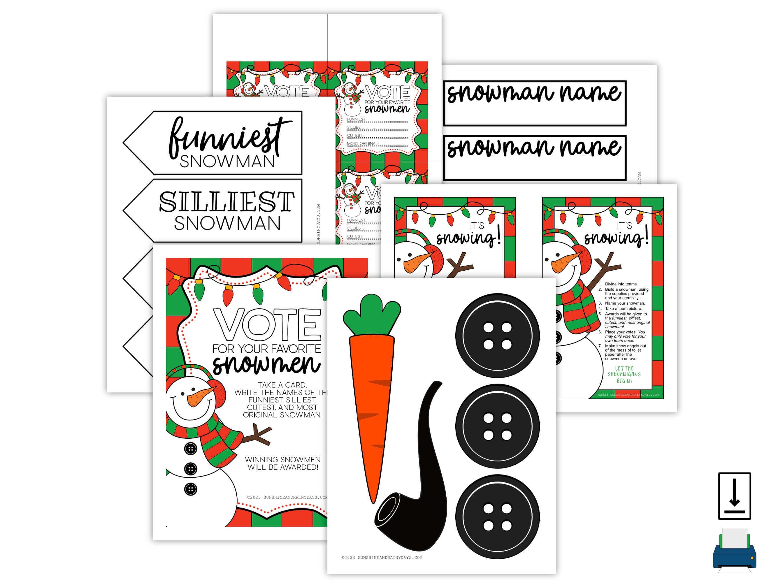Printable Toilet Paper Snowman Game • Christmas Party Game • Snowman ...