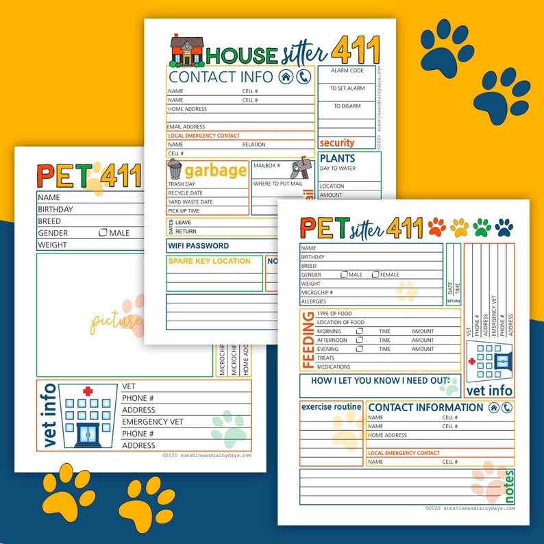 Printable Pet Binder Ultimate Pet Binder Pet Health Sheets Pet Records ...