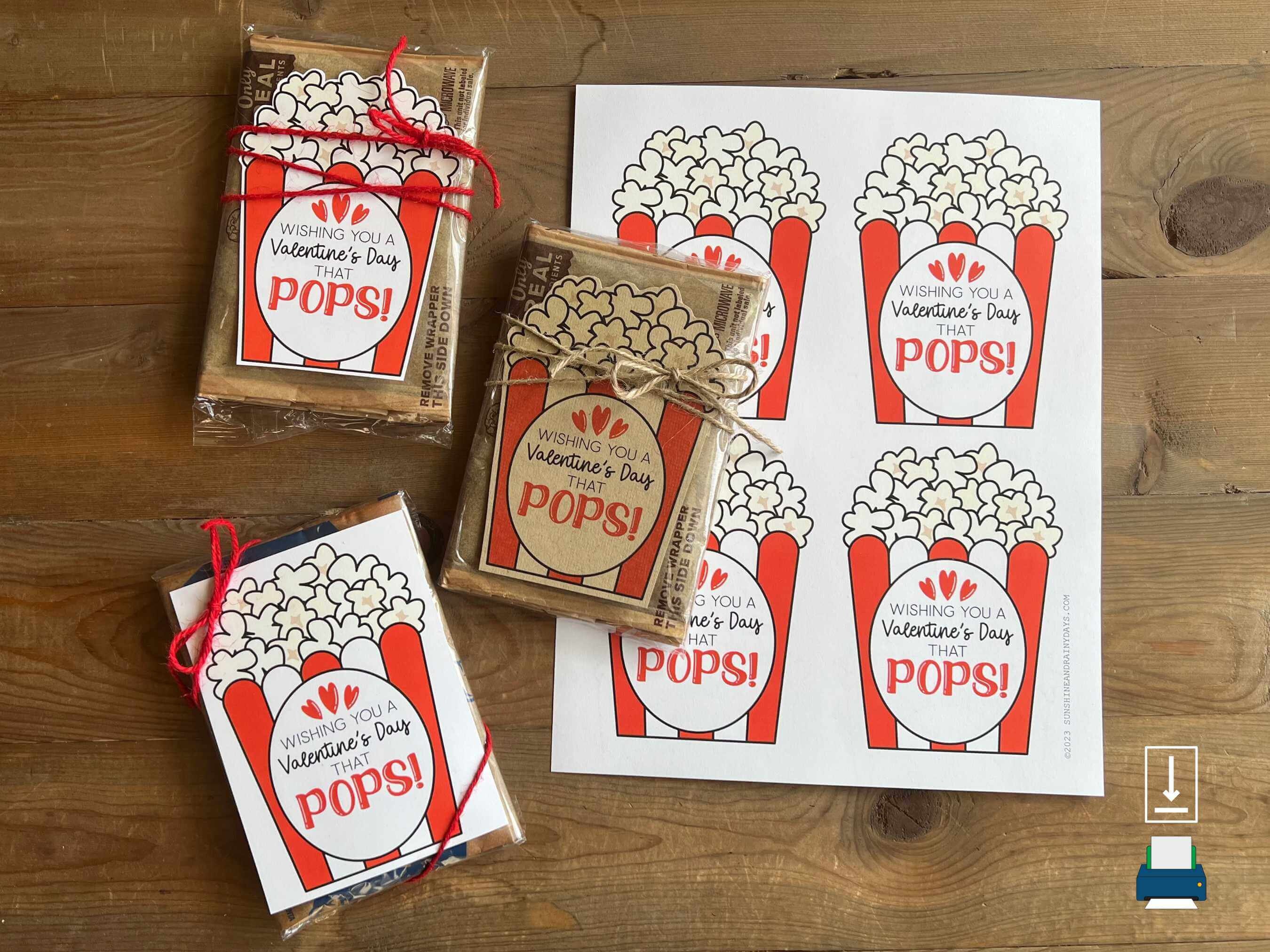 Fillable Valentine's Day Popcorn Tag Printable Microwave - Etsy
