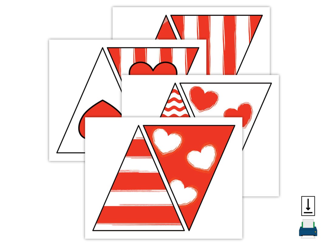 Valentine Banner Printable • Printable Banner • Valentine's Day Decor ...