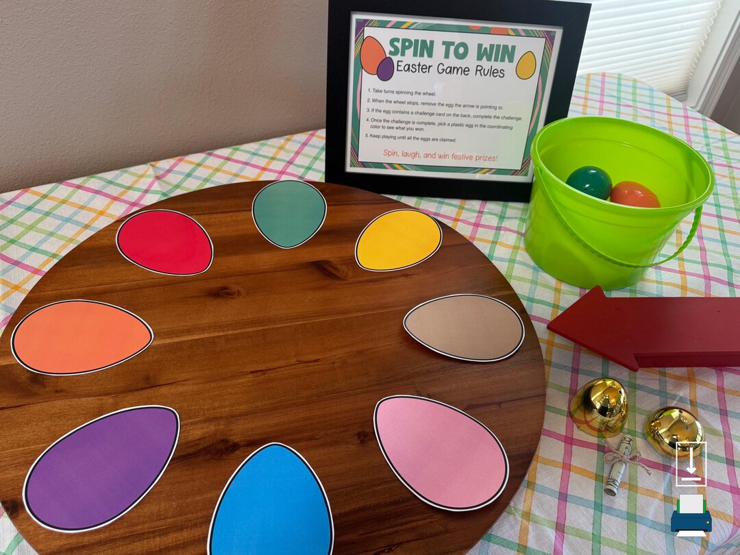 Spin the Wheel Easter Activity Printable Group Game • Spin to Win ...