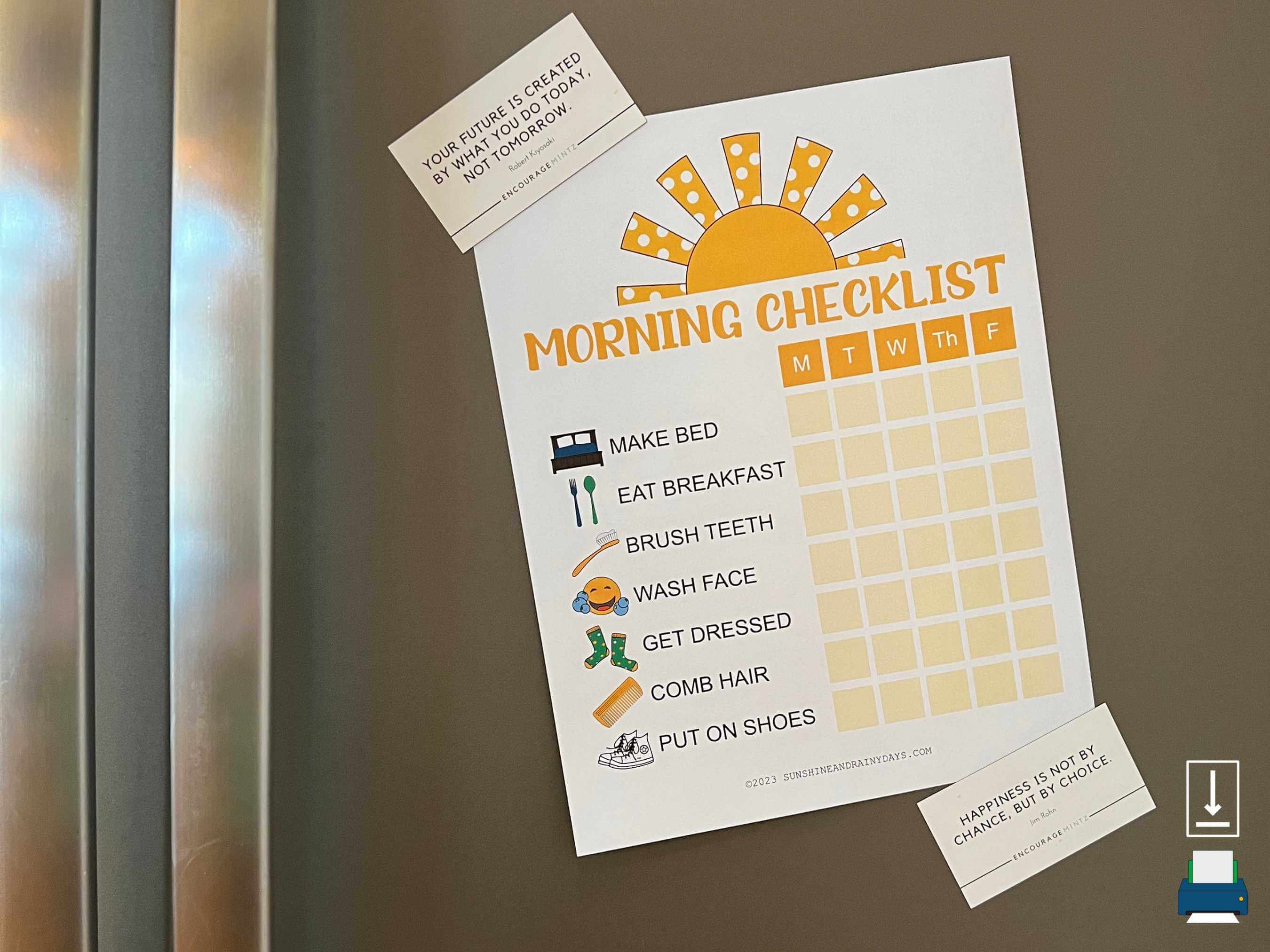 Kids Morning Checklist Morning Checklist for Young Children ...