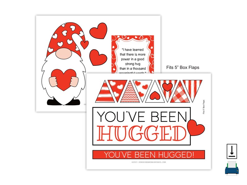 You've Been Hugged Care Package Printables • You've Been Hugged Box for ...