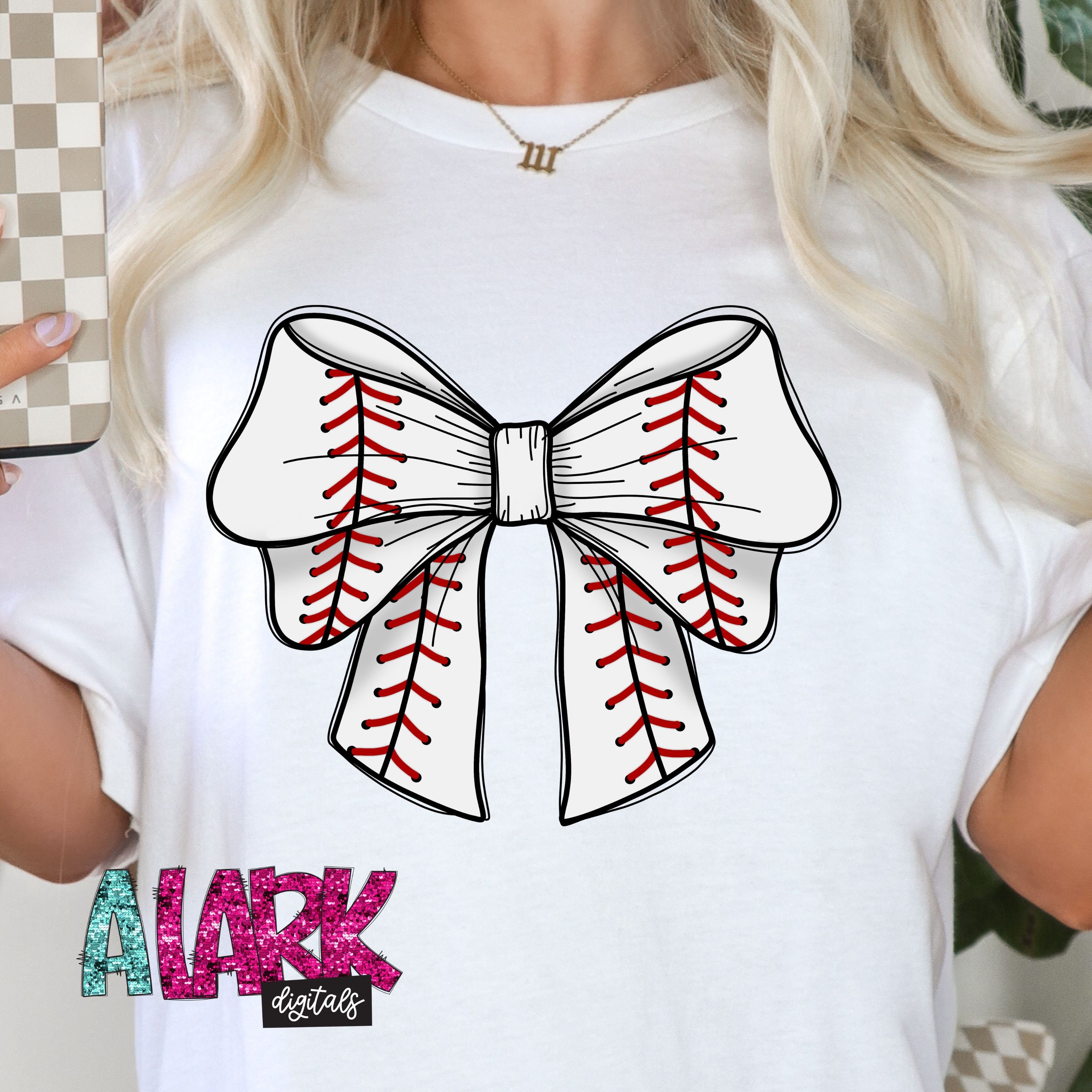Baseball Bows PNG Coquette Baseball PNG Hand Drawn Baseball Bow PNG File Baseball Sublimation ...
