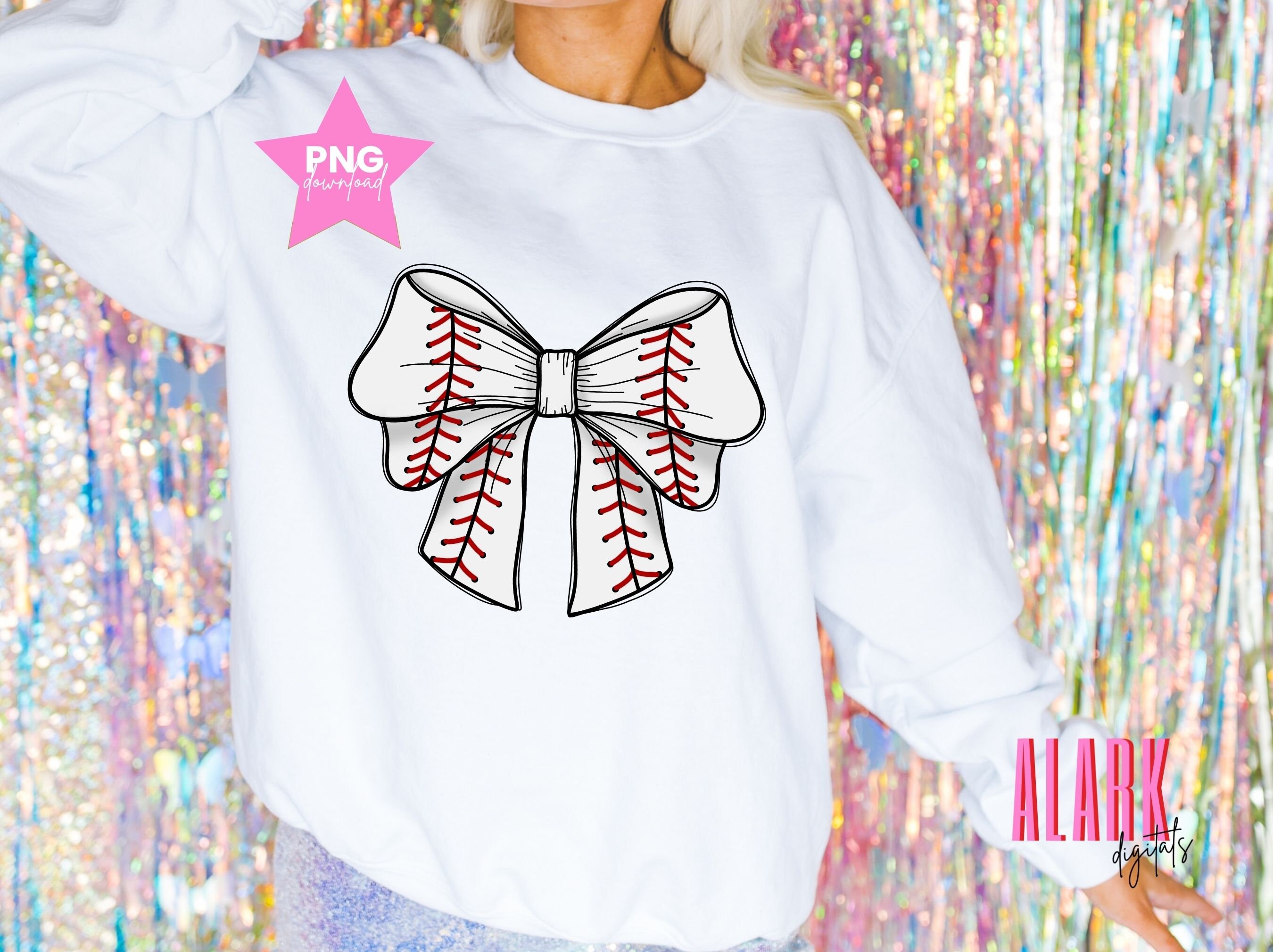 Baseball Bows PNG Coquette Baseball PNG Hand Drawn Baseball Bow PNG ...