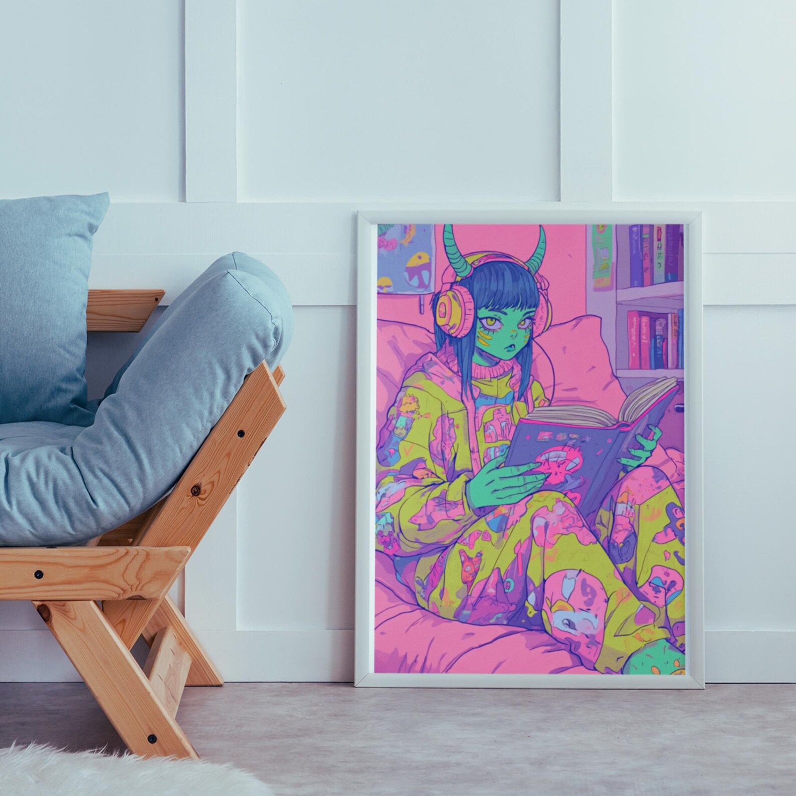 Monster Girl Wall Art | Anime Aesthetic Printable | Vaporwave Bedroom ...