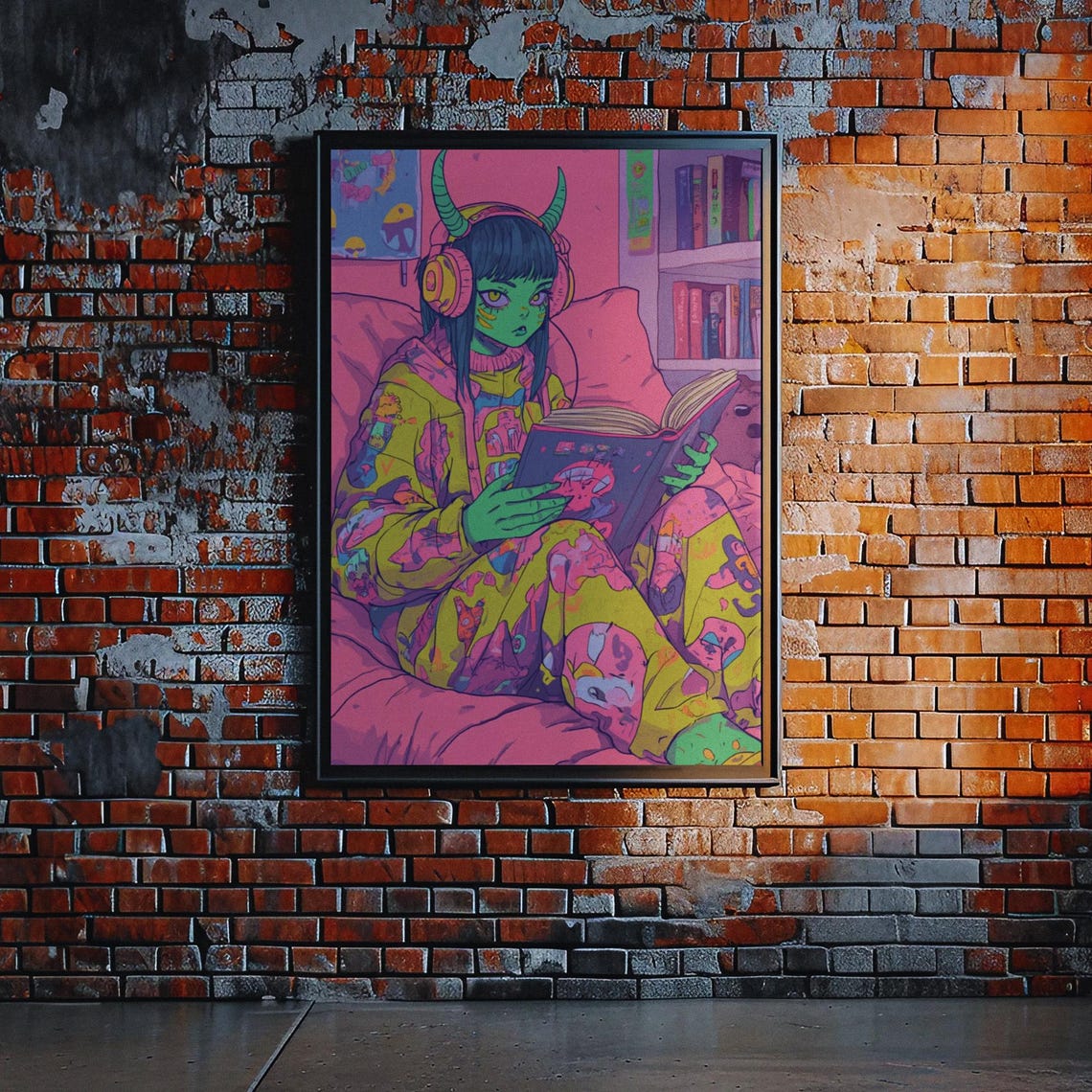 Monster Girl Wall Art | Anime Aesthetic Printable | Vaporwave Bedroom ...