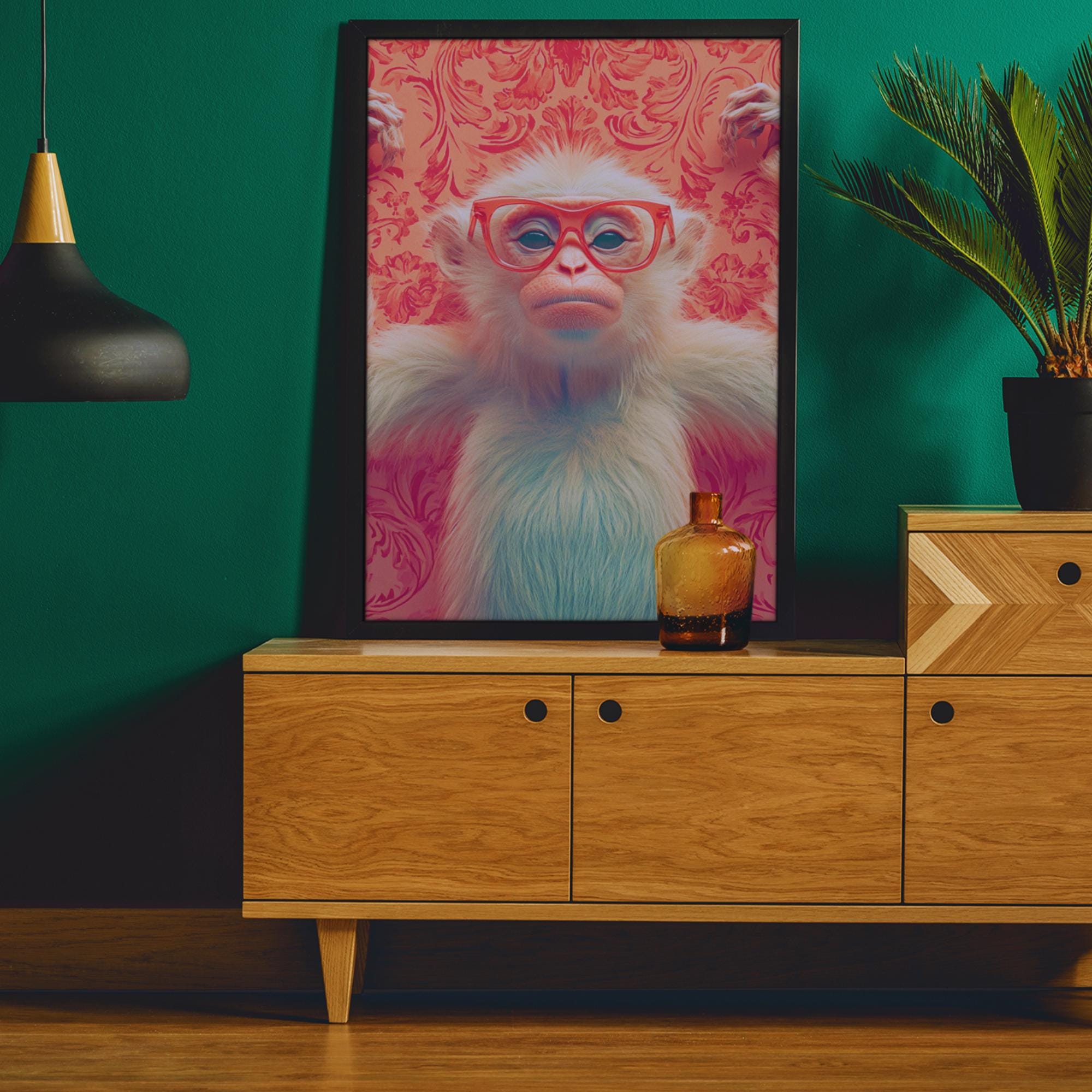 Whimsical Monkey | Digital Art Print | Animal Portrait | Stylish Wall ...