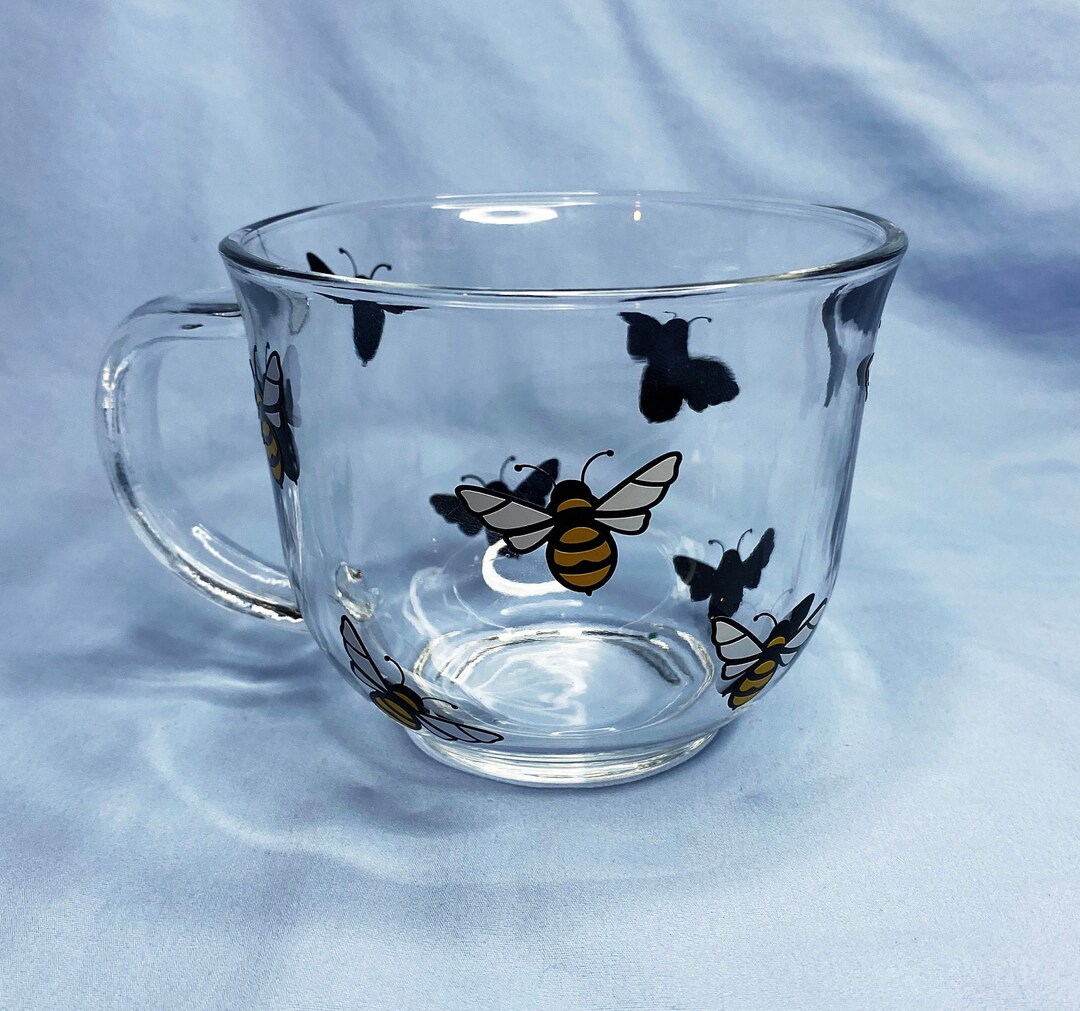 Bee Glass Mug Insect Glass Coffee Mug Glass Tea Mug - Etsy