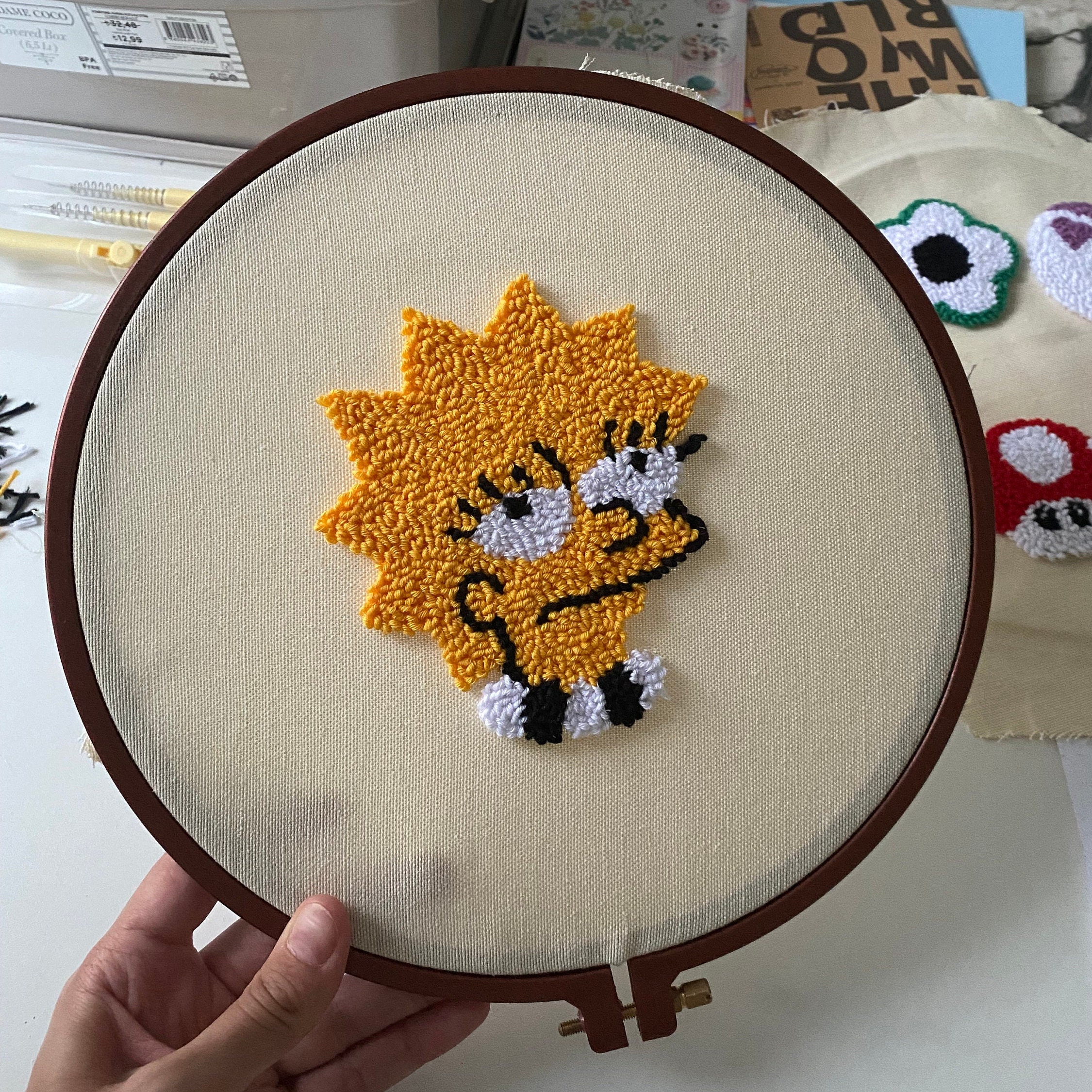 The Simpsons Punch Needle Drink Coaster Tufted Rug Fluffy - Etsy