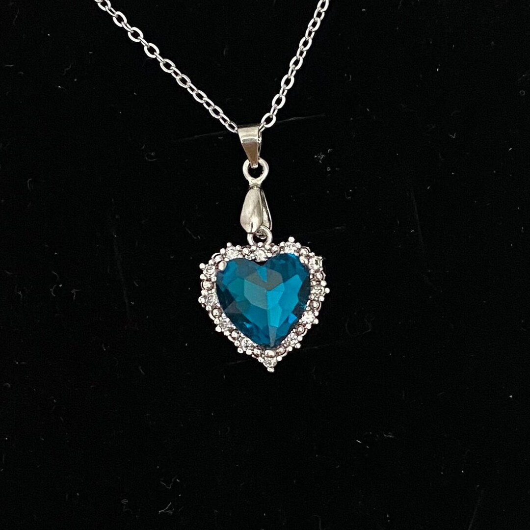 Titanic Necklace, Titanic Inspried, Heart of Ocean Blue Diamond ...