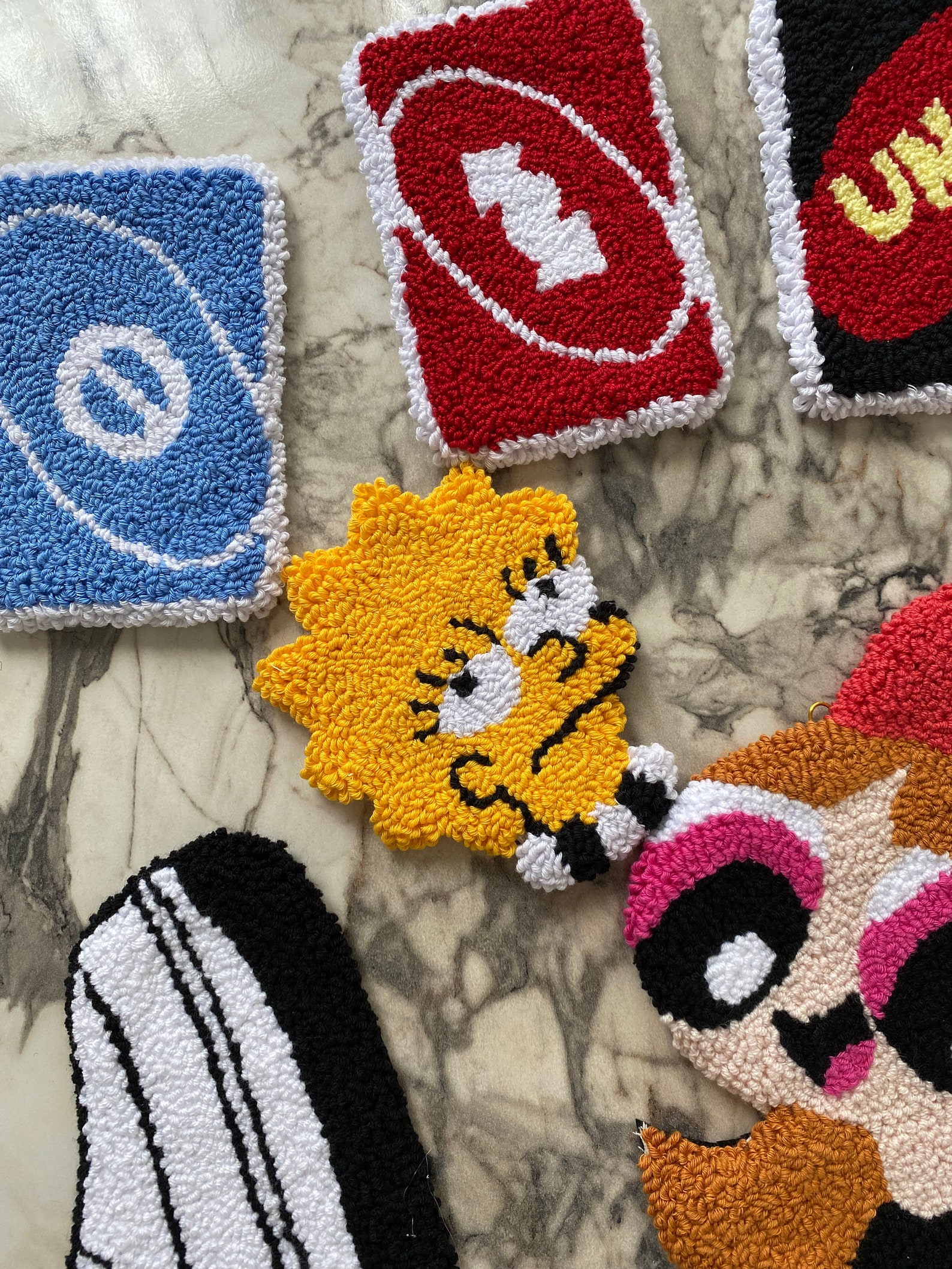 The Simpsons Punch Needle Drink Coaster Tufted Rug Fluffy - Etsy