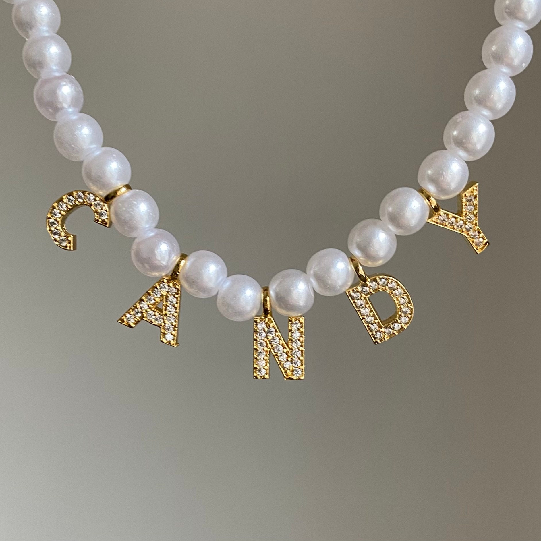 Lana Del Rey Pearl Candy Necklace Beaded Choker, LDR Initial Gift for ...