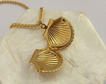 Shell Locket Necklace | Etsy