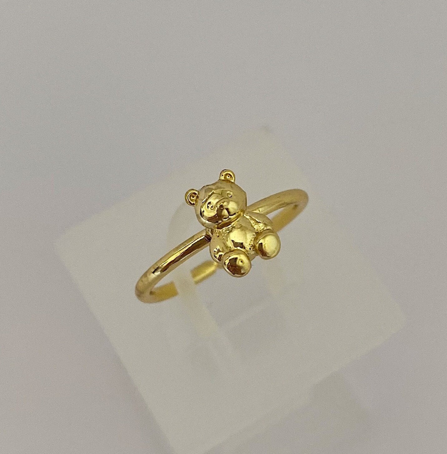 Teddy Bear Ring 24K Gold Plated Brass Adjustable Fashion - Etsy