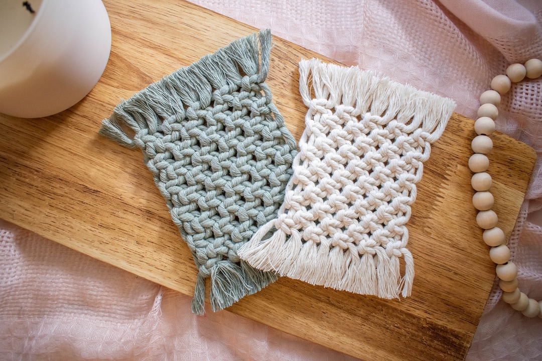 Macrame Mug Rug | Boho Coaster | Macrame Home Decor - Etsy