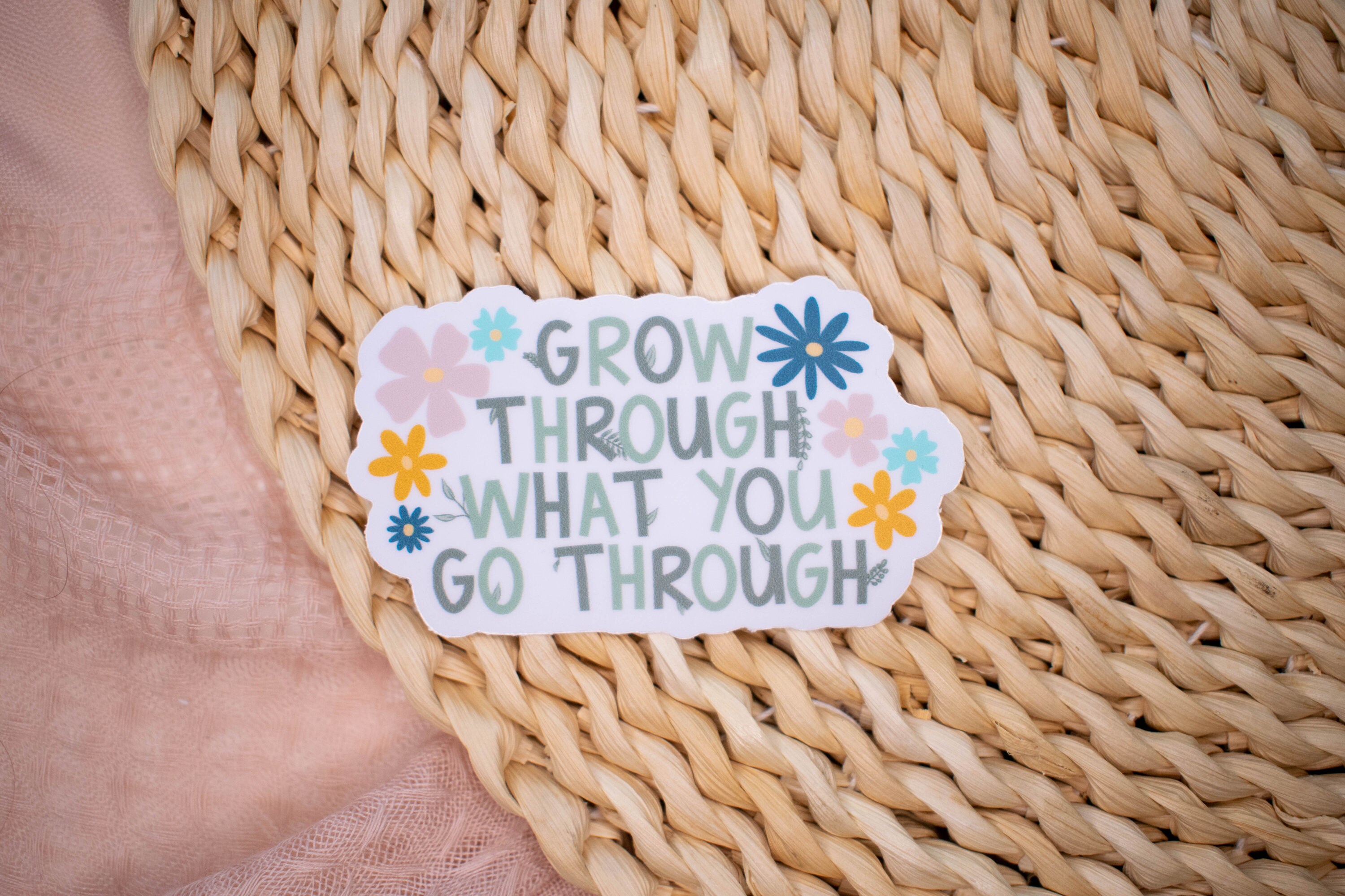 Grow Through What You Go Through Sticker | Matte Waterproof Sticker ...