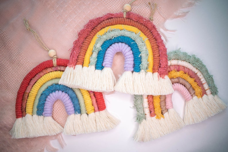 Macrame Rainbow Wall Hanging Boho Rainbow Wall Hanging - Etsy