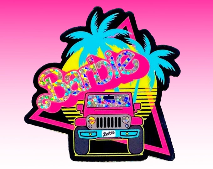 Movie Merch Girly Glitter Sticker Pink Babe Waterproof - Etsy