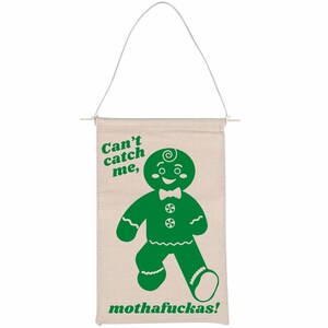 Sassy Funny Xmas Decor Rude Naughty Gangsta Gingerbread Man Christmas ...